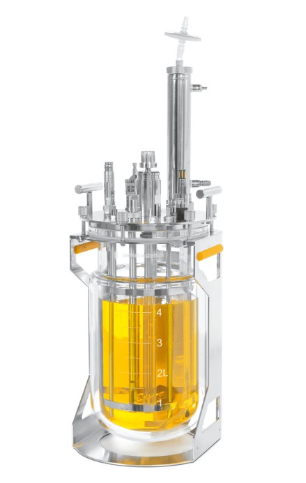 Glass Bioreactor - 5L,10L Jacketed Glass Bioreactor Vessel-WKIE Lab