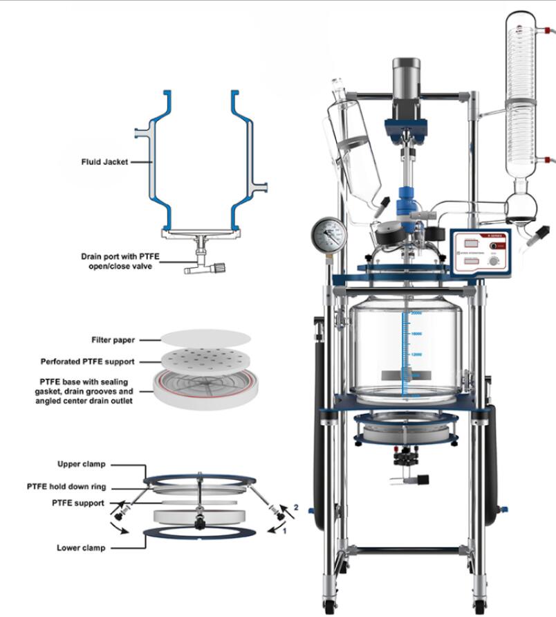 Chemical Glass Reactor-Jacketed Glass Reactors for Sale-WKIE Lab
